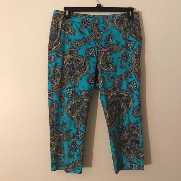 Talbots | Pants & Jumpsuits | Talbots Petites Paisley Capris | Poshmark